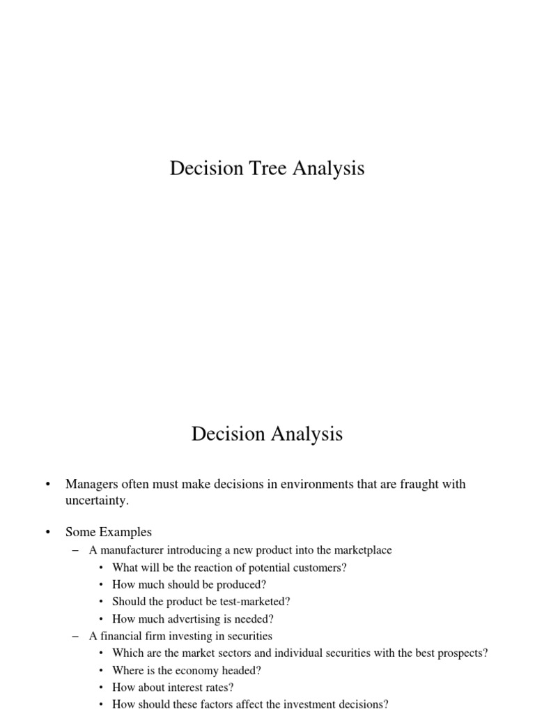 2023 3 Decision Tree Analysis | PDF | Expected Value | Mathematical And ...