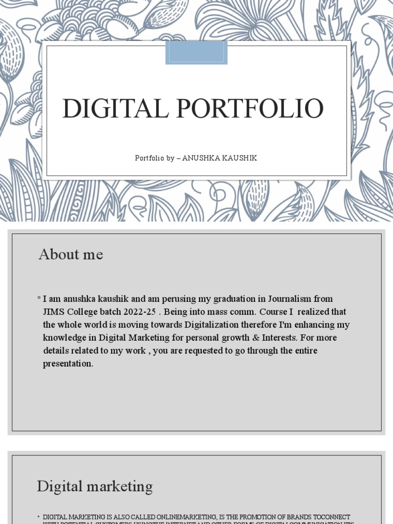 Anushka Kaushik's Digital Marketing Portfolio | PDF | Search Engine ...