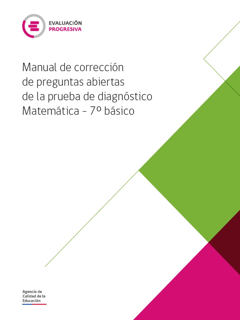 Manual de Correccion Preguntas Abiertas Matematica Diagnostico 7mo 2019 | PDF | Evaluación ...