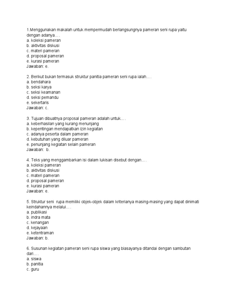 Bank Soal SBK Sem 2 | PDF