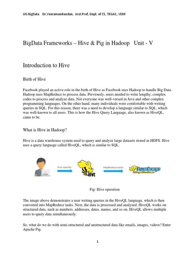 BigData Analytics Unit-V | PDF | Apache Hadoop | Map Reduce