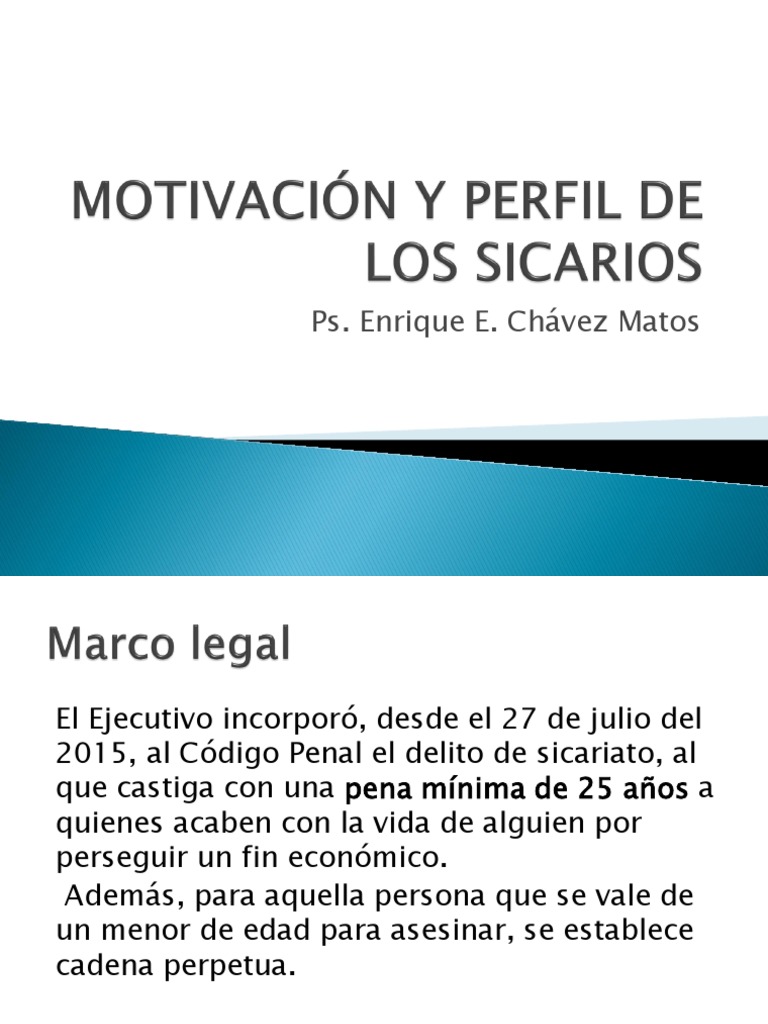 Motivacion y Perfil Del Sicario | PDF | Asesinato | Homicidio