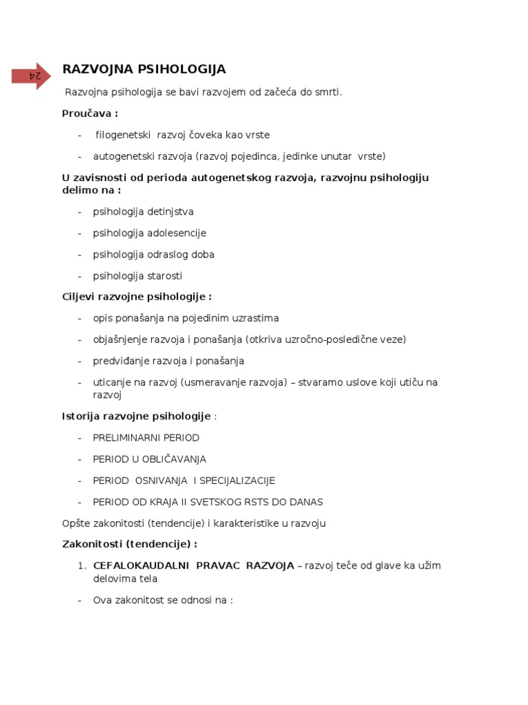 RAZVOJNA Psihologija | PDF