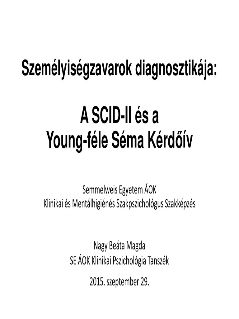 A SCID-II És A Young-Féle Séma Kérdıív | PDF