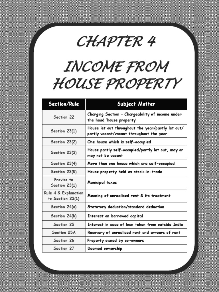 House Property Notes | PDF | Tax Deduction | Lease