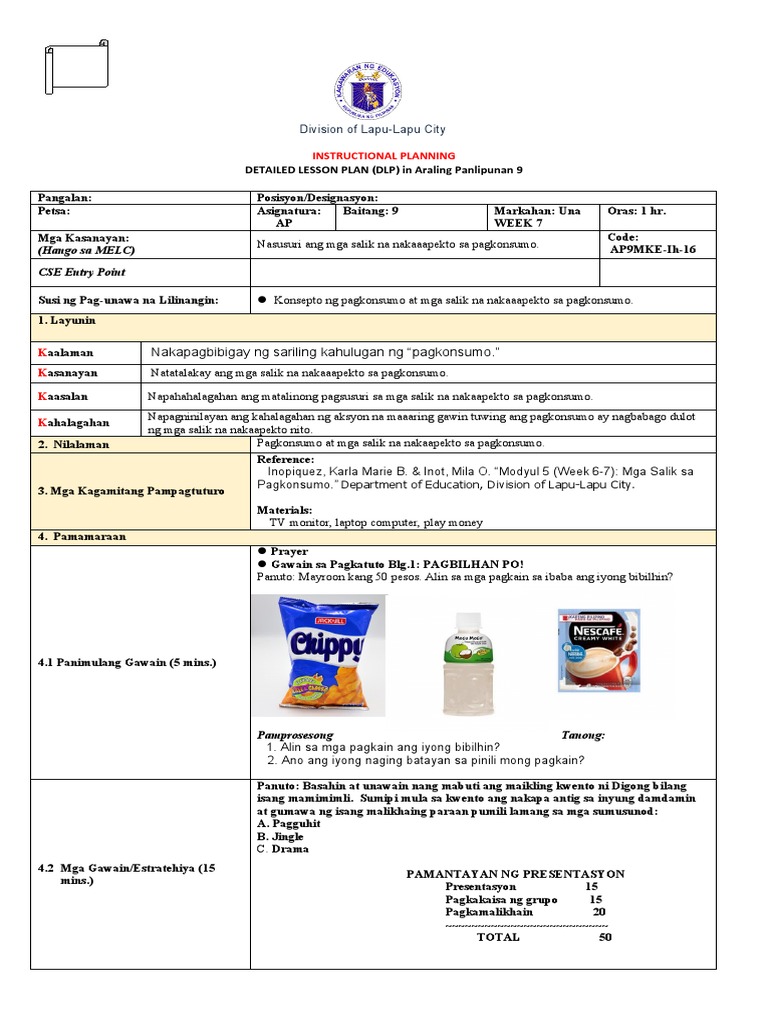 JHS DLP Ap 9 | PDF