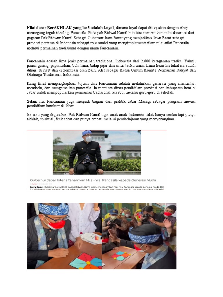 Nilai Dasar BerAKHLAK 5,6 Ridwan Kamil | PDF Nilai Dasar BerAKHLAK 5,6 Ridwan Kamil | PDF