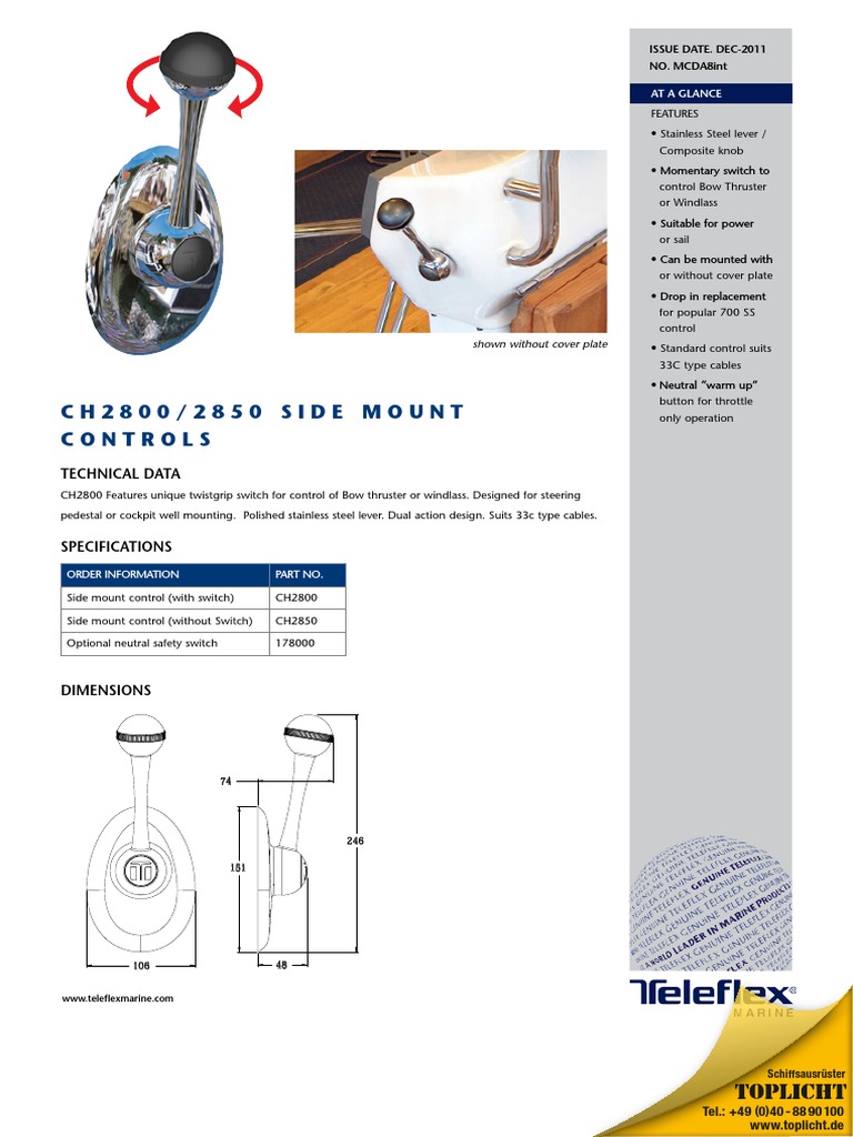 C H 2 8 0 0 / 2 8 5 0 S I D e M o U N T Controls: Technical Data | PDF ...