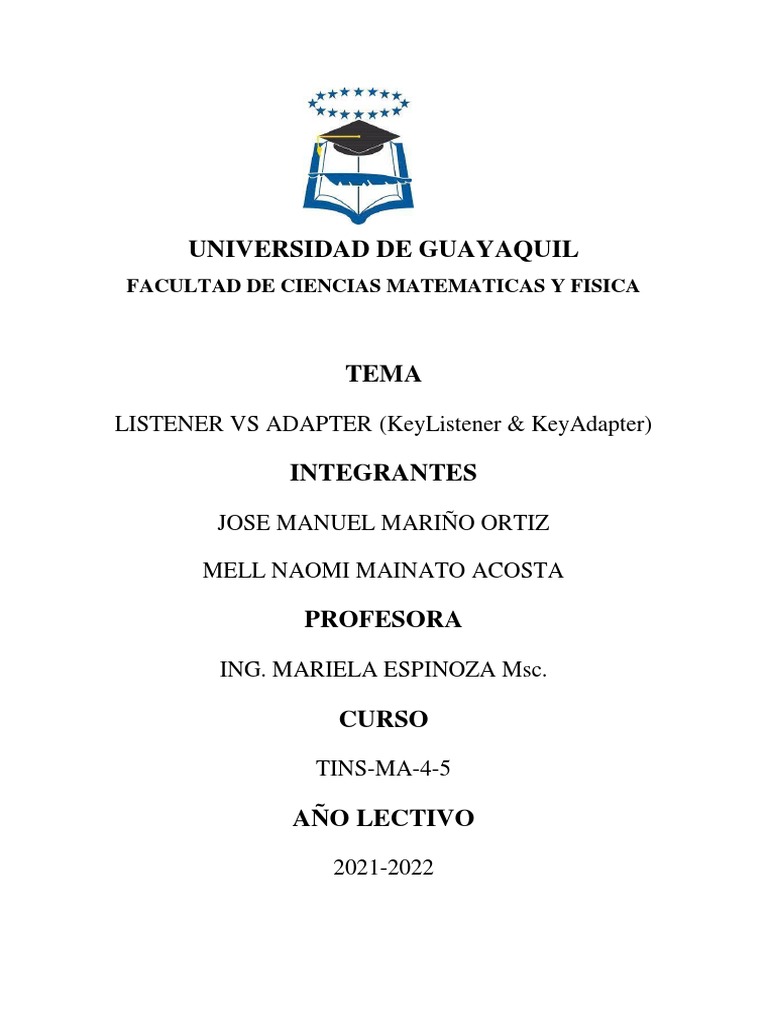 Keylistener Keyadapter Pdf Java Lenguaje De Programación Ventana Informática