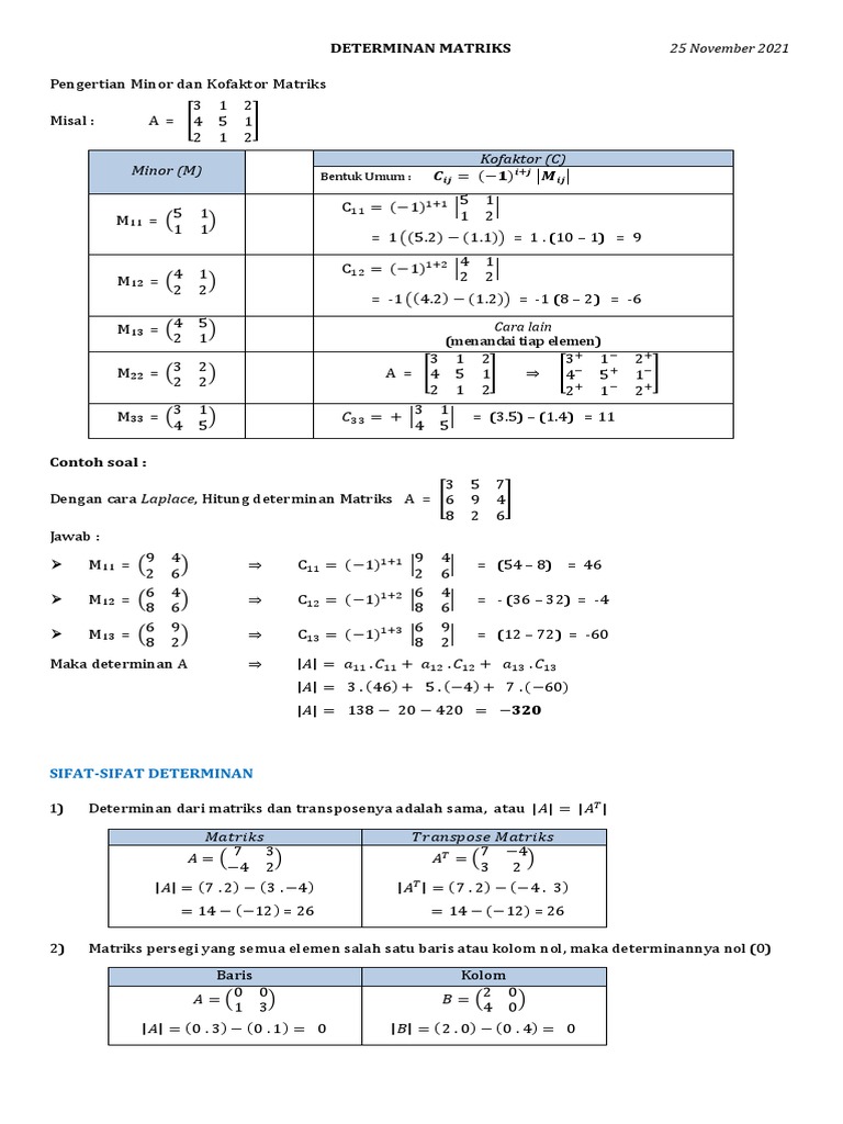 M7 - Determinan Matriks 2 | PDF