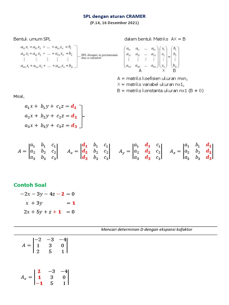 M10 - SPL Metoda Cramer | PDF