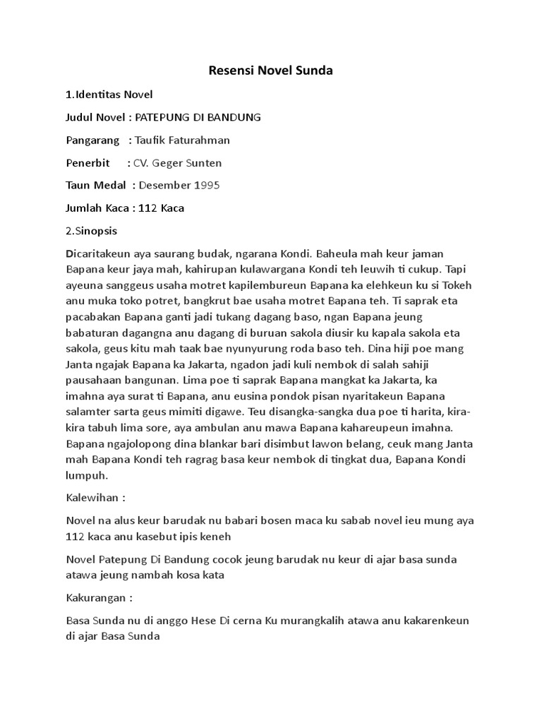 Resensi Novel Sunda Wildan | PDF