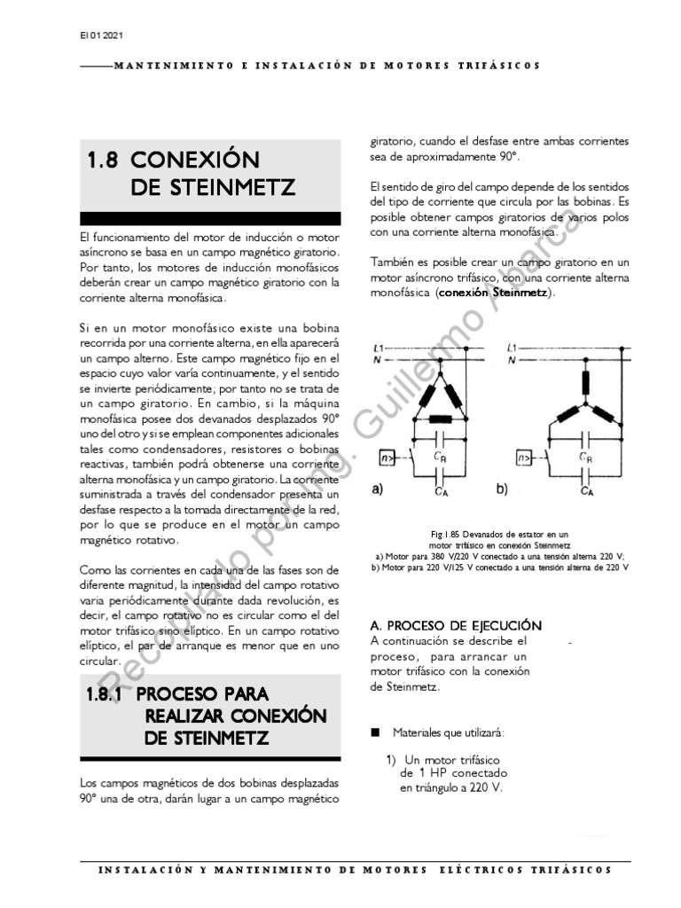 Conexion Steinmetz | PDF | Corriente eléctrica | Inductor
