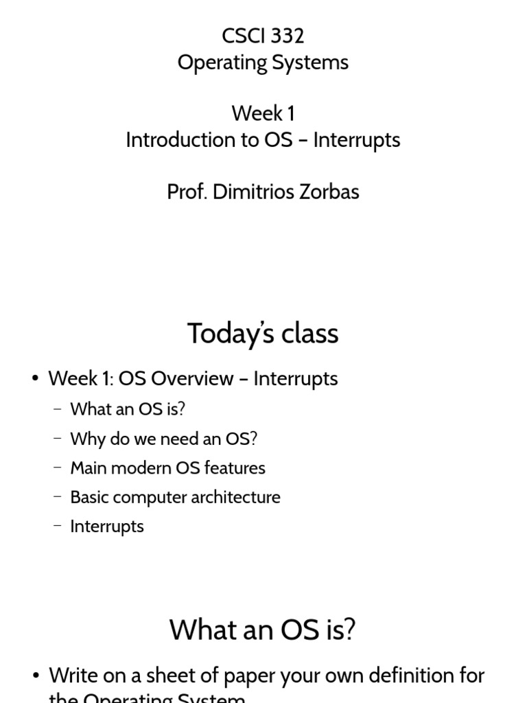 CSCI-332 Week1 2 | PDF | Operating System | Linux CSCI-332 Week1 2 | PDF | Operating System | Linux