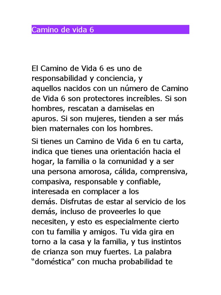 Camino de Vida 6 | PDF