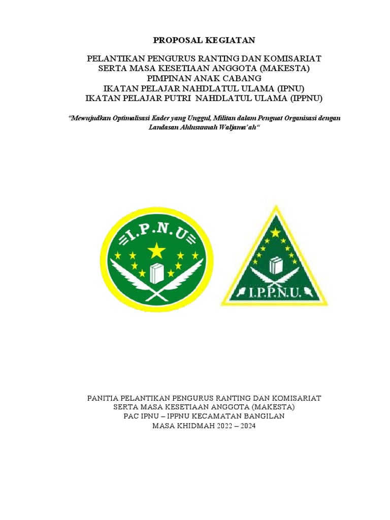 Proposal - Kegiatan - IPNU - IPPNU - Siap Print | PDF