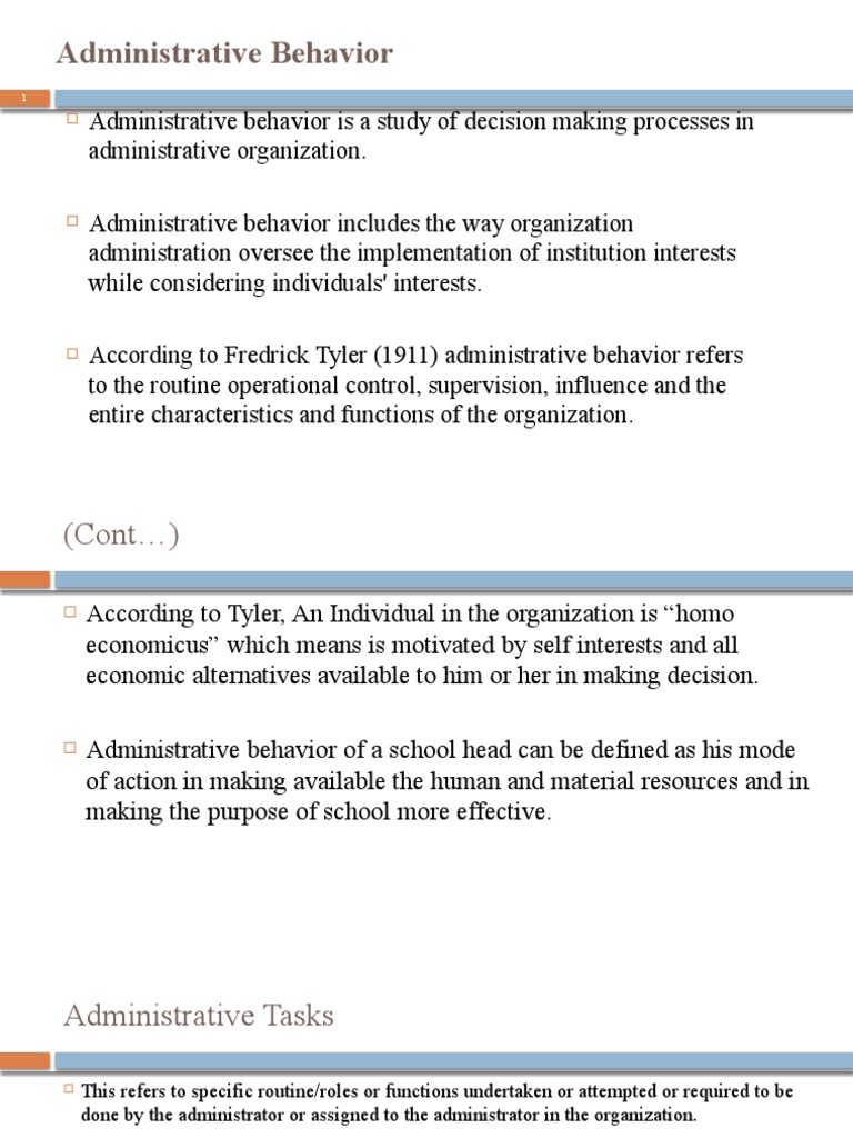 Administrative Behavior | PDF | Teachers | Curriculum