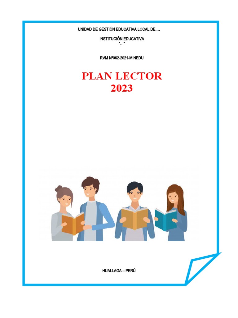 Formato Estructura Del Plan Lector 2023 | PDF | Educación primaria | Comprensión lectora