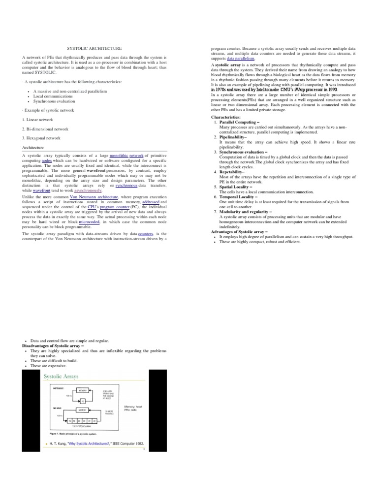 Systolic Architecture | PDF | Parallel Computing | Information And Communications Technology