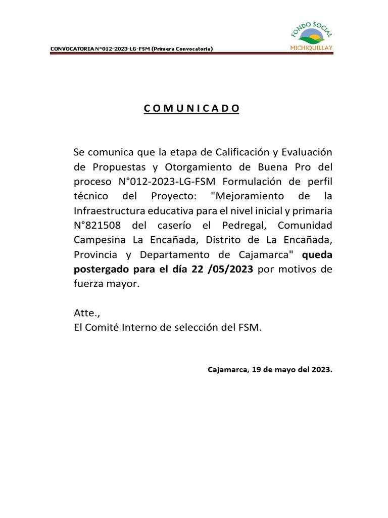 Comunicado | PDF