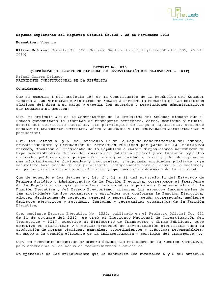 Suprimiendo el INIT en Ecuador | PDF | Ecuador | Gobernancia