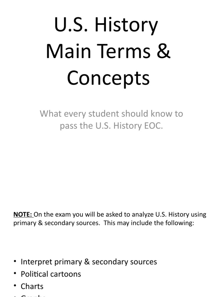 U.S. History EOC Review Guide | PDF | Freedman | Strike Action