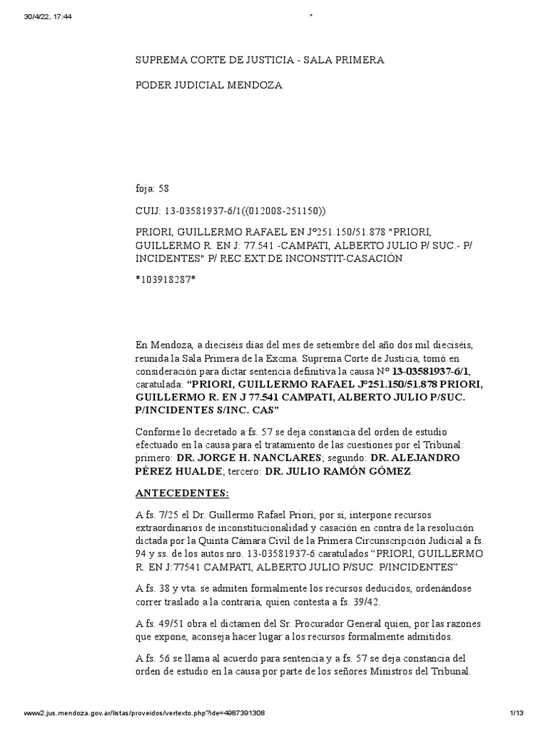 Expt SCJM | PDF | Estatuto de limitaciones | Sentencia (ley)