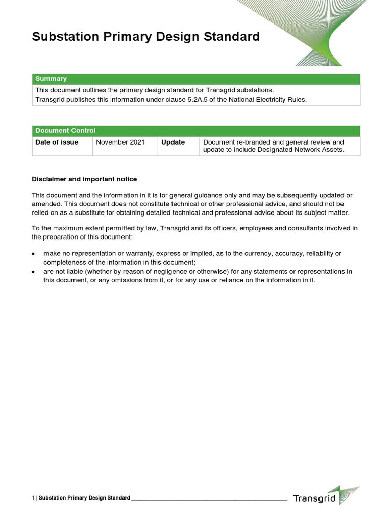 Substation Primary Design Standard | PDF | Electrical Substation ...