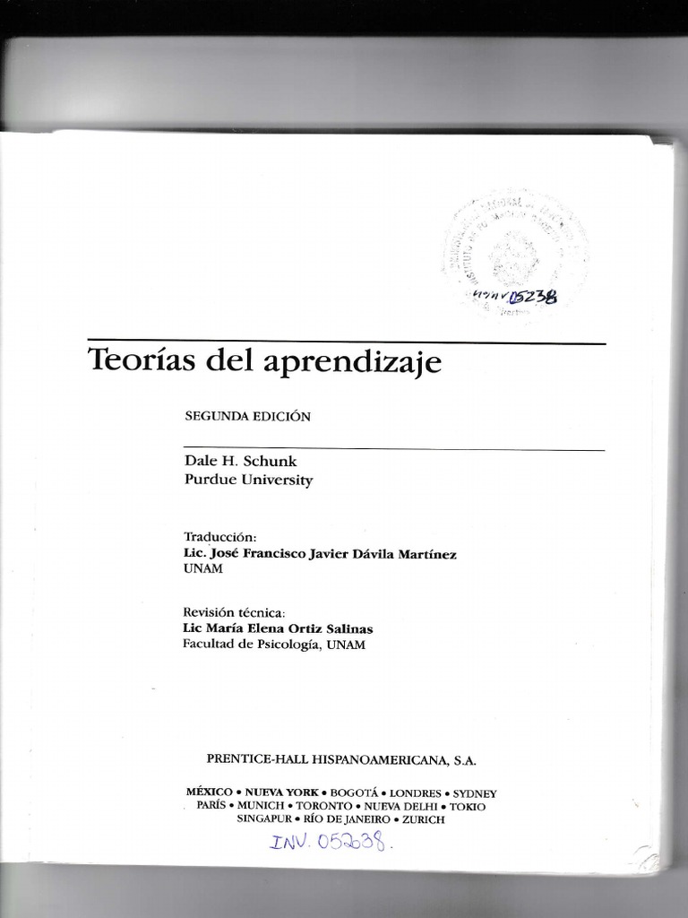Dale H. Schunk. Teorías Del Aprendizaje (Cap. 2 y 3) | PDF | Sicología ...