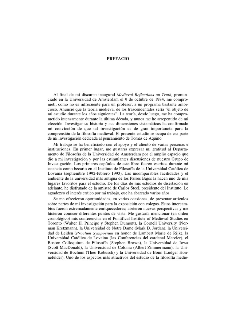 Jan Aertsen - La Filosofía Medieval y Los Trascendentales (Pp. 13-34 ...