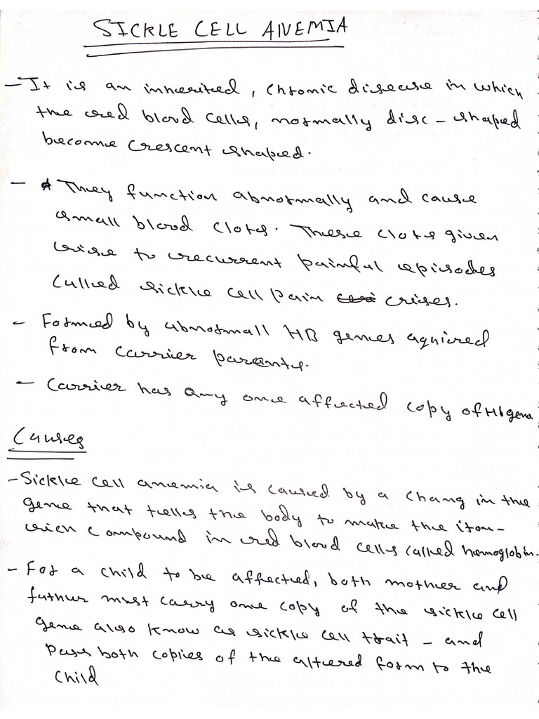 Sickle Cell Anemia | PDF