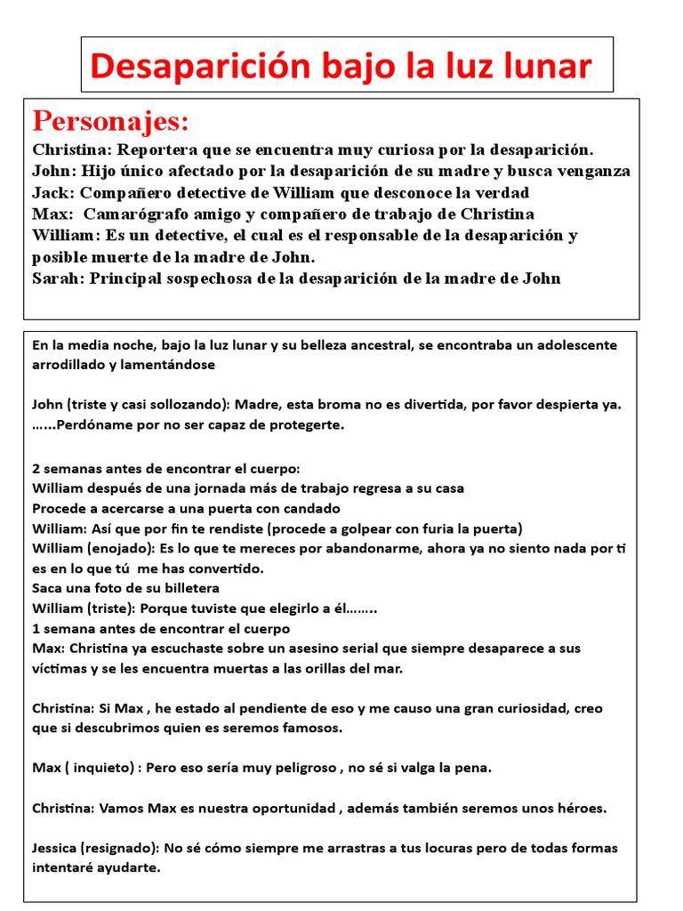 Borrador Guin Teatral 2 | PDF | Asesino en serie | Verdad