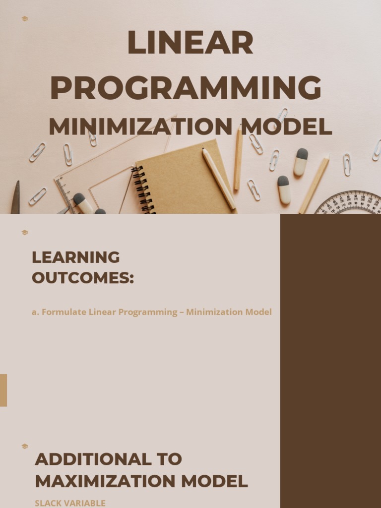 Group 5 Linear Programming Minimization Model | PDF | Linear Programming | Mathematical Optimization
