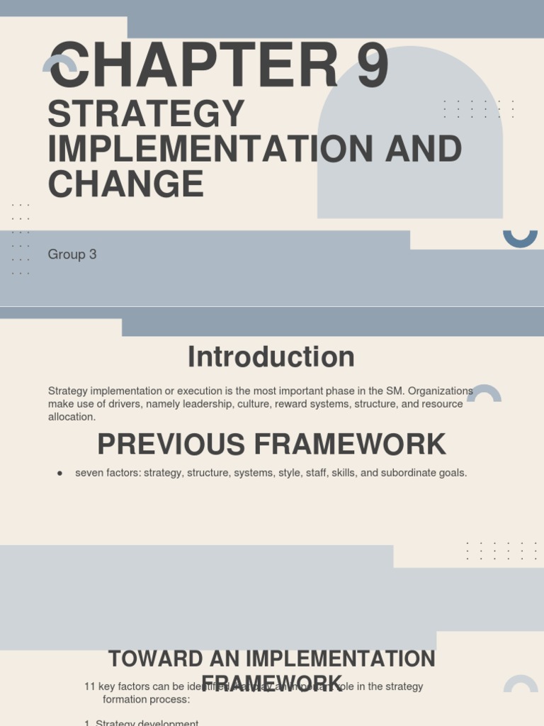 CHAPTER-9 Strategy Implementation and Change | PDF