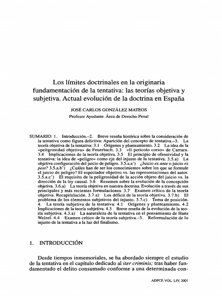 Tentativa. Gonzalez Mateo (2001) | PDF