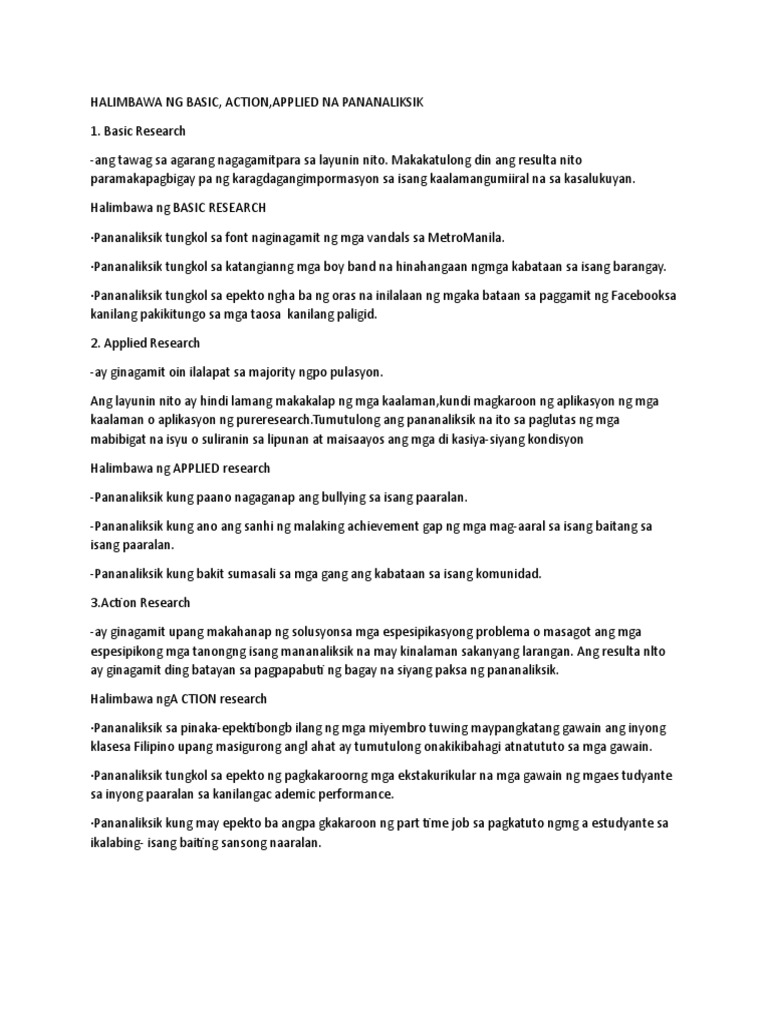 basic, action ,applied research | PDF