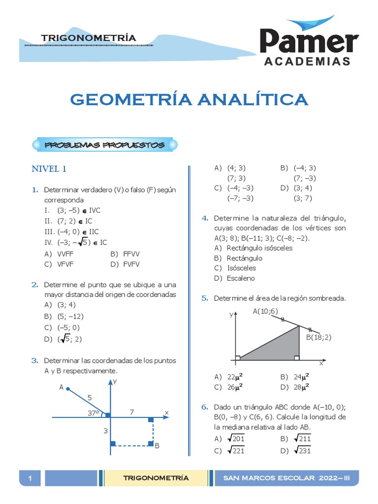 TRIGONOMETRIA N1 Geometría Analítica | PDF | Triángulo | Formas geométricas