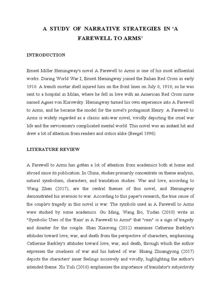 Narrative Strategies in Hemingway's Novel | PDF | Narration