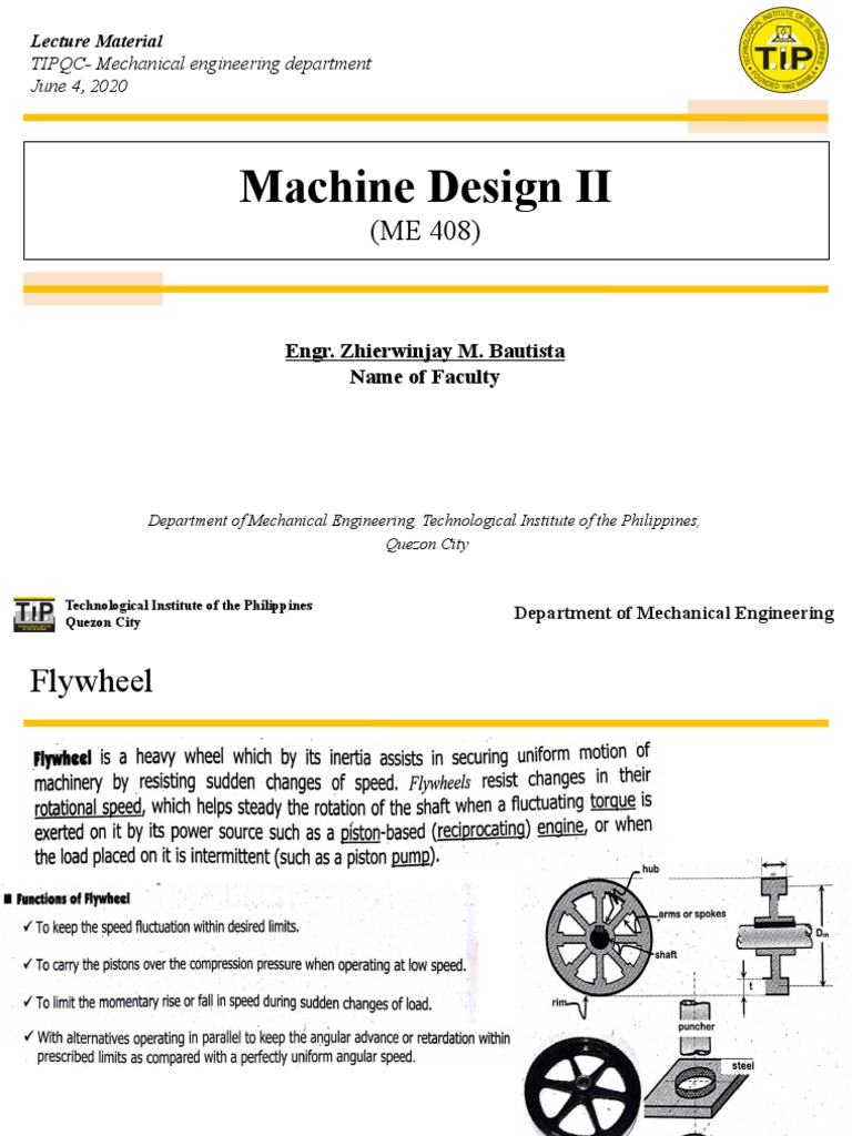 MD2 Flywheel Edited | PDF | Bending | Stress (Mechanics)