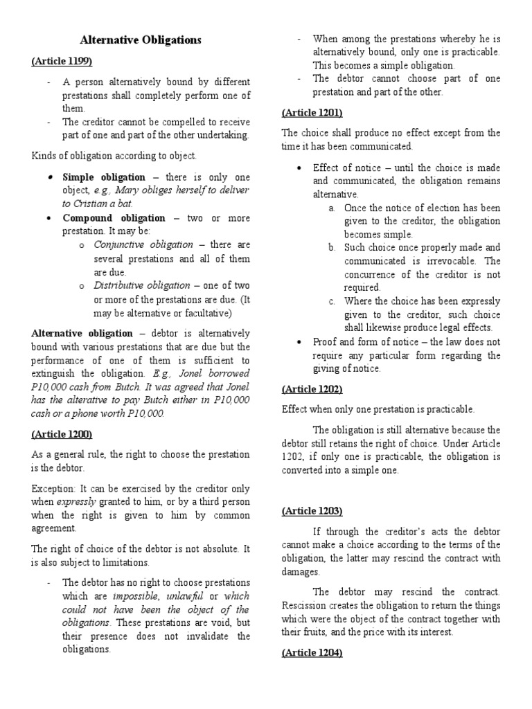 Alternative Obligations | PDF | Finance & Money Management | Social Science