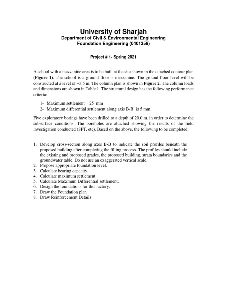 Foundation Project Statement Spring21 | PDF | Physical Sciences | Civil ...