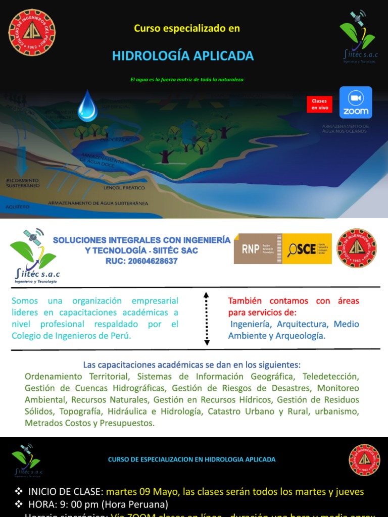 Brochure del curso de Hidrologia Aplicada | PDF