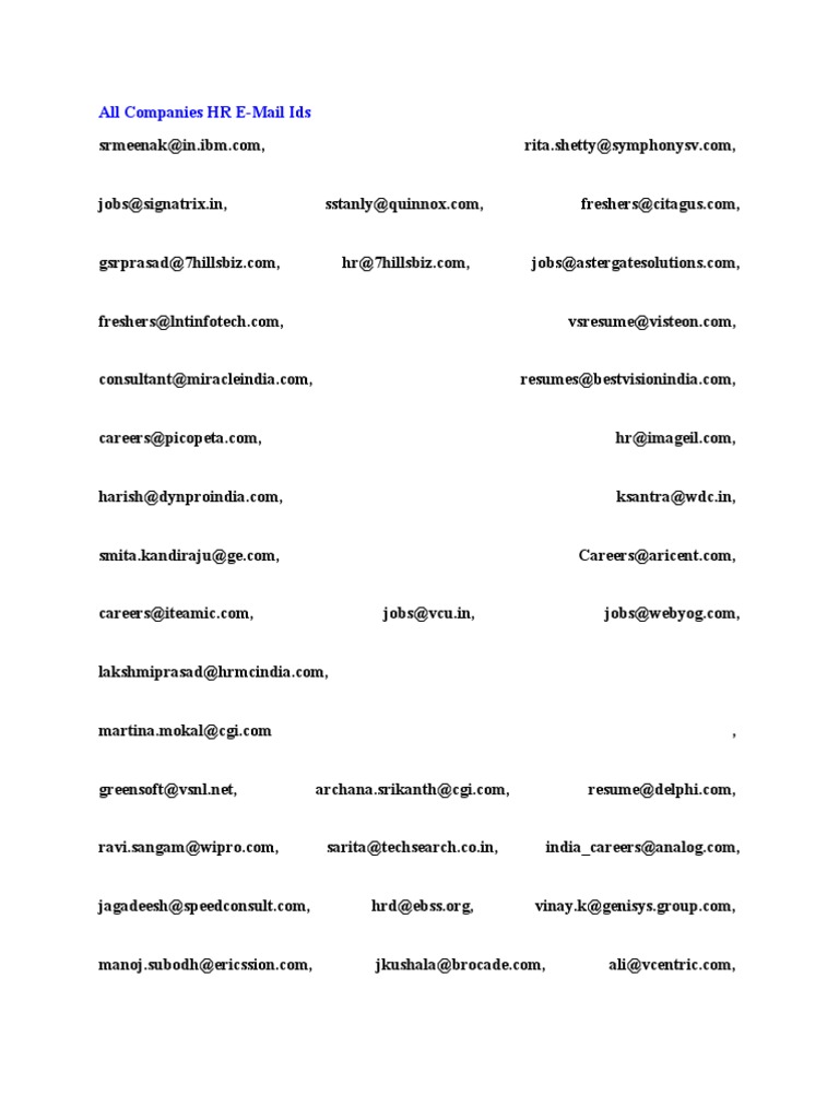Mail Ids | PDF