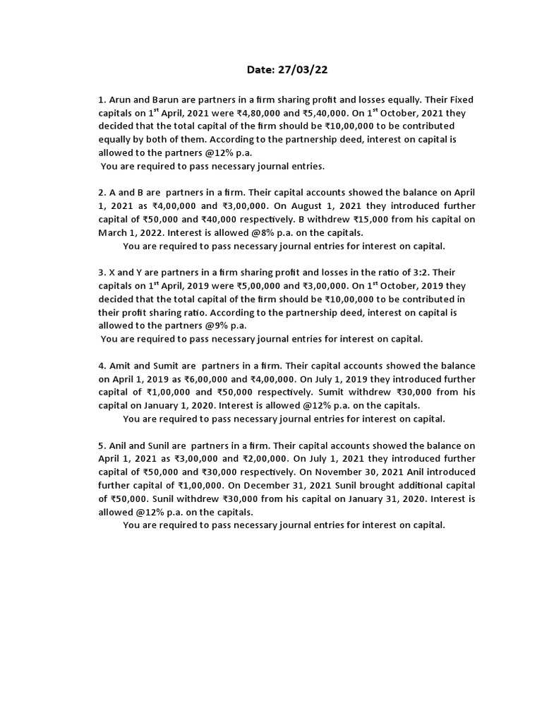 Partnership Capital Accounting | PDF