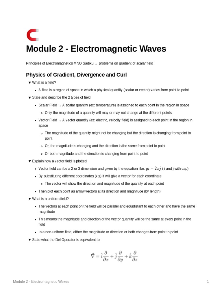 Module_2_-_Electromagnetic_Waves (1) | PDF | Magnetic Field ...
