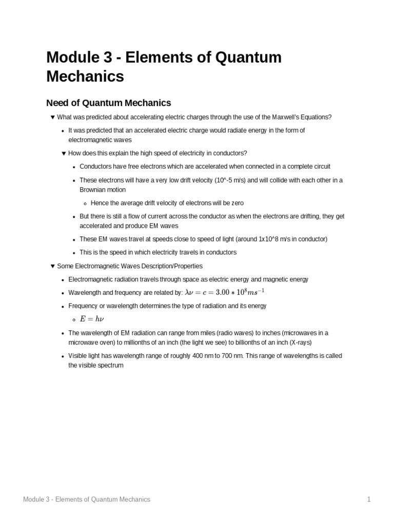 Quantum Mechanics for Physics Students | PDF | Electromagnetic ...