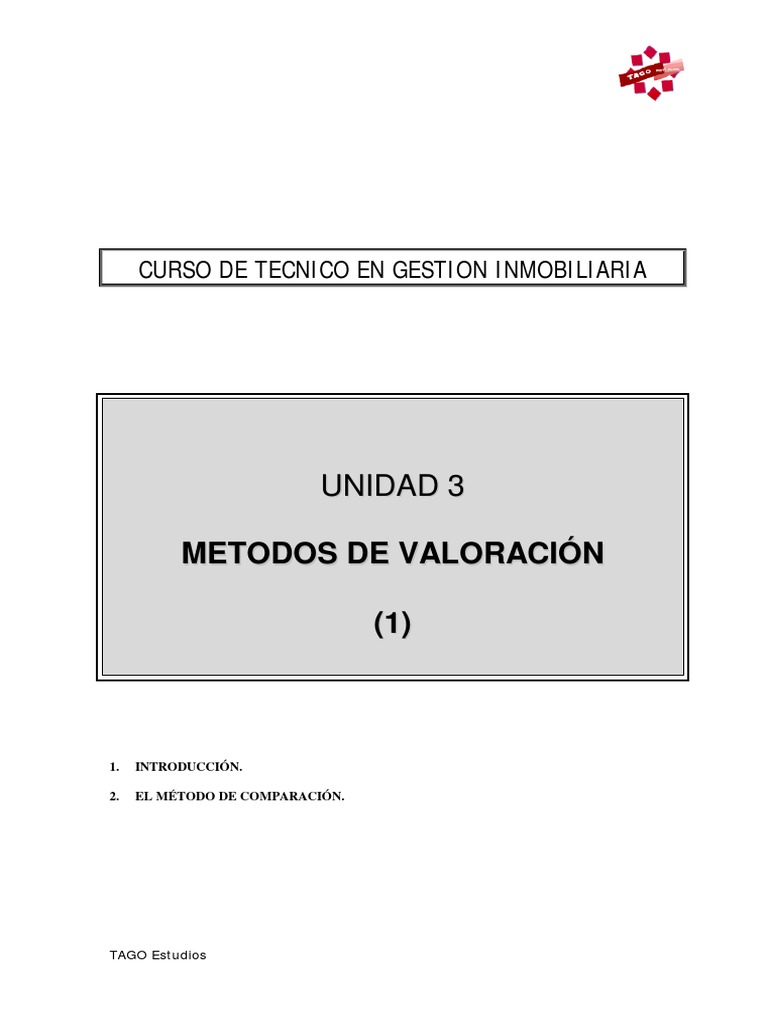 UNIDAD3_VALORACIONES_TGI | PDF | Valoración (Finanzas) | Tasador