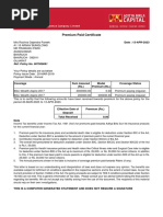 This Is An Electronically Generated Duplicate Premium Receipt and Does ...