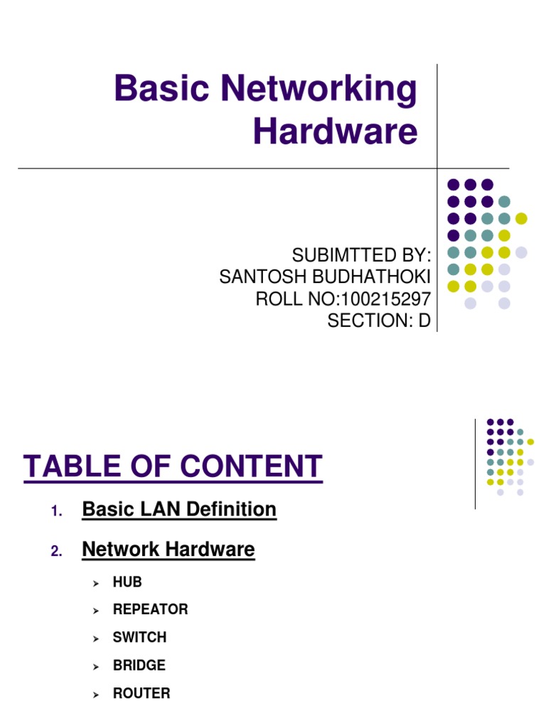 Basic Networking Hardware | PDF | Osi Model | Computer Network