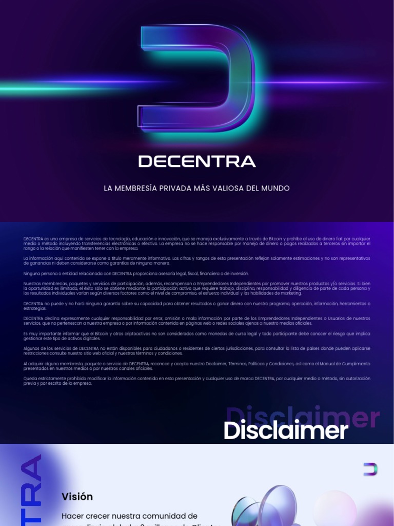 Decentra Short ES | PDF | Iniciativa empresarial | Dinero